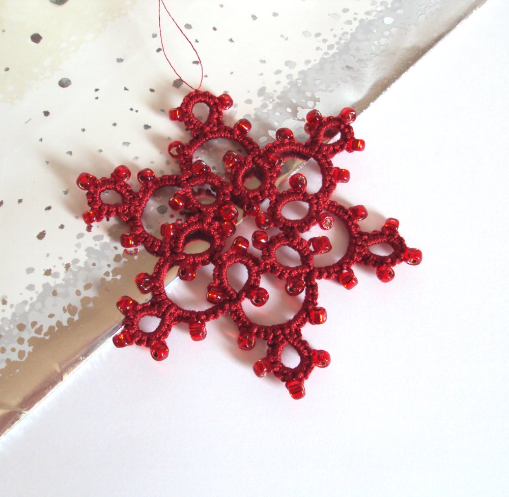 Large Beaded Red Christmas Tree Decoration on Luulla