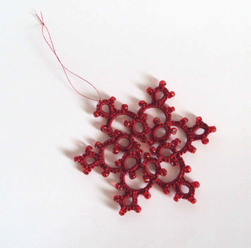 Large Beaded Red Christmas Tree Decoration on Luulla
