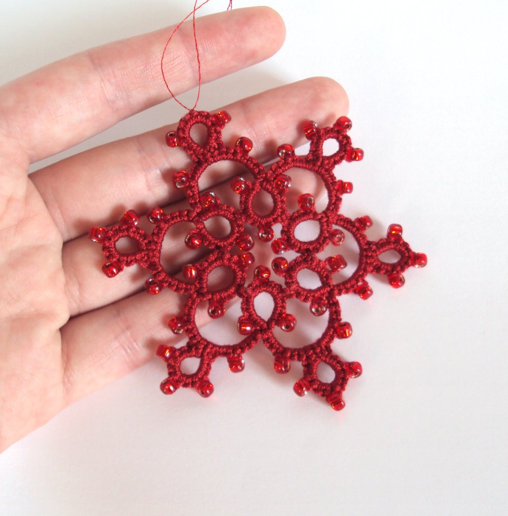 Large Beaded Red Christmas Tree Decoration on Luulla